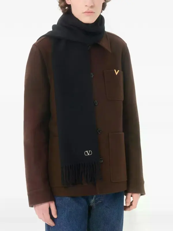 Valentino Garavani Wool Scarf With Vlogo Embroidery