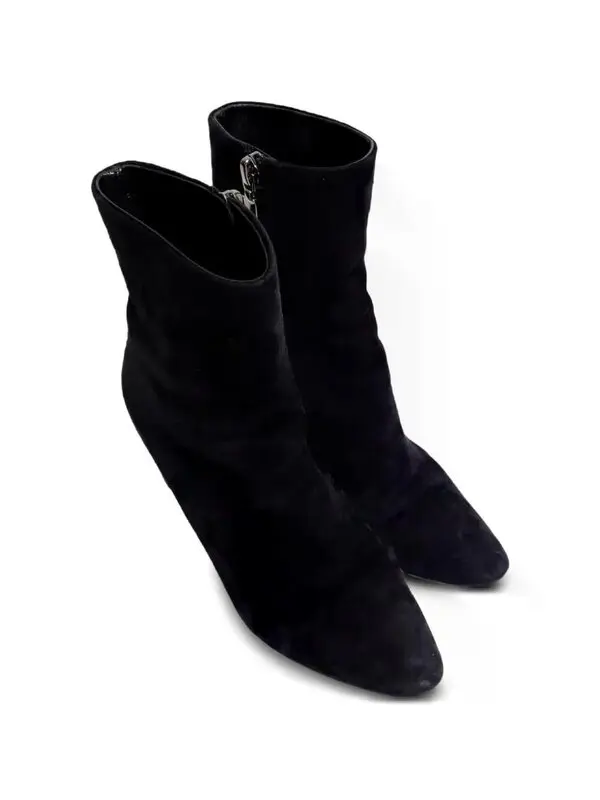 Saint Laurent Loulou Suede Zip Ankle Boots