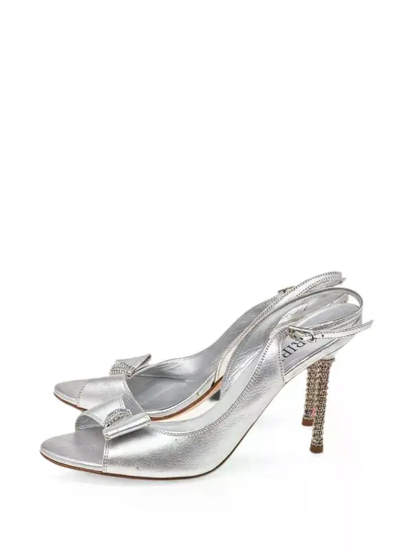 LORIBLU Crystal-embellished Ankle-strap Sandals