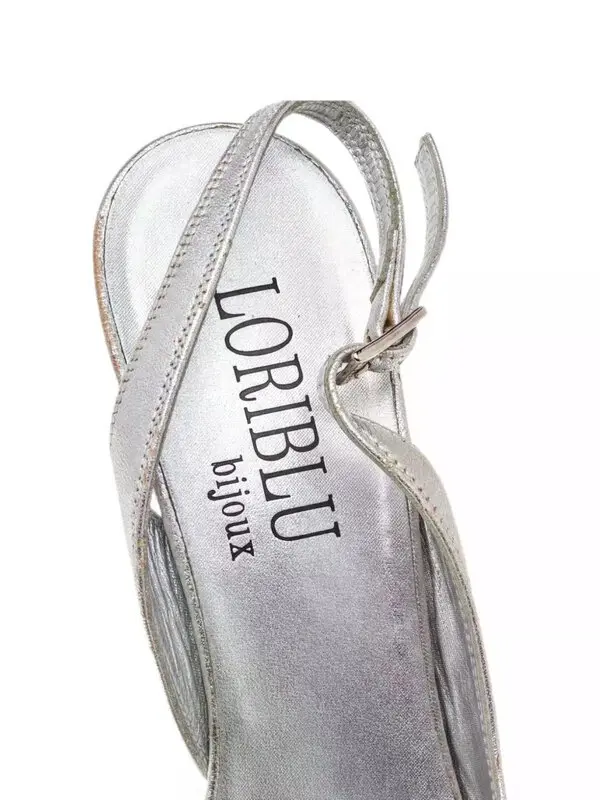 LORIBLU Crystal-embellished Ankle-strap Sandals