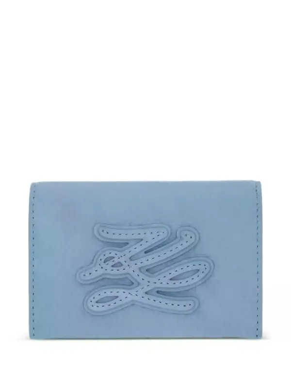 Karl Lagerfeld K/autograph Logo-patch Pebbled Wallet - Blue