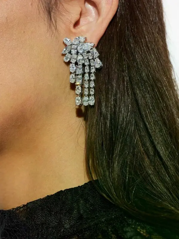 SELF-PORTRAIT Crystal-embellished Drop Earrings