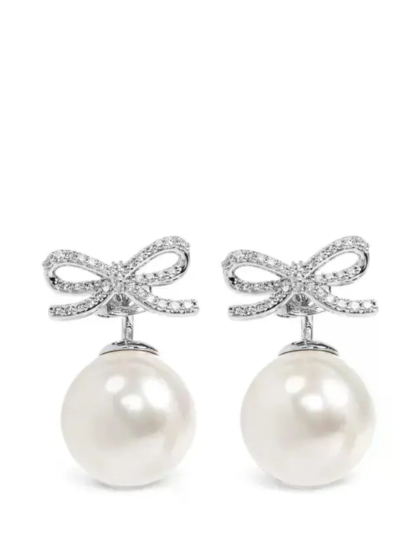 SELF-PORTRAIT Bow-detail Pearl-drop Earrings
