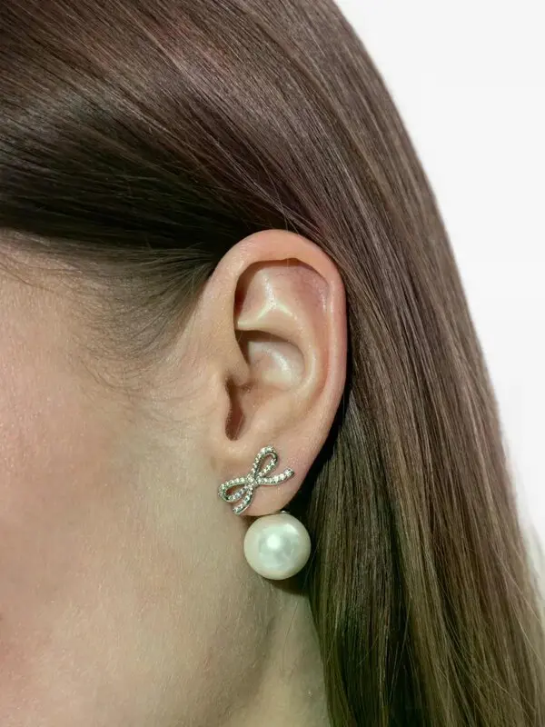 SELF-PORTRAIT Bow-detail Pearl-drop Earrings