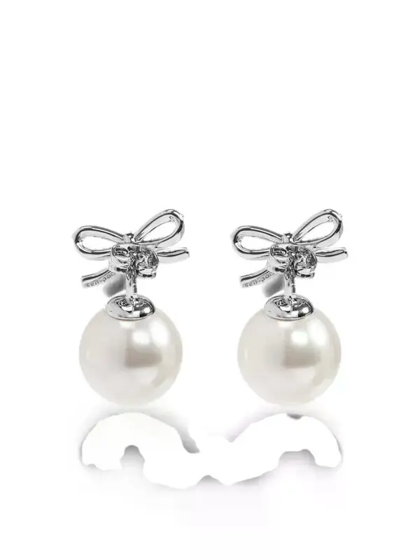 SELF-PORTRAIT Bow-detail Pearl-drop Earrings