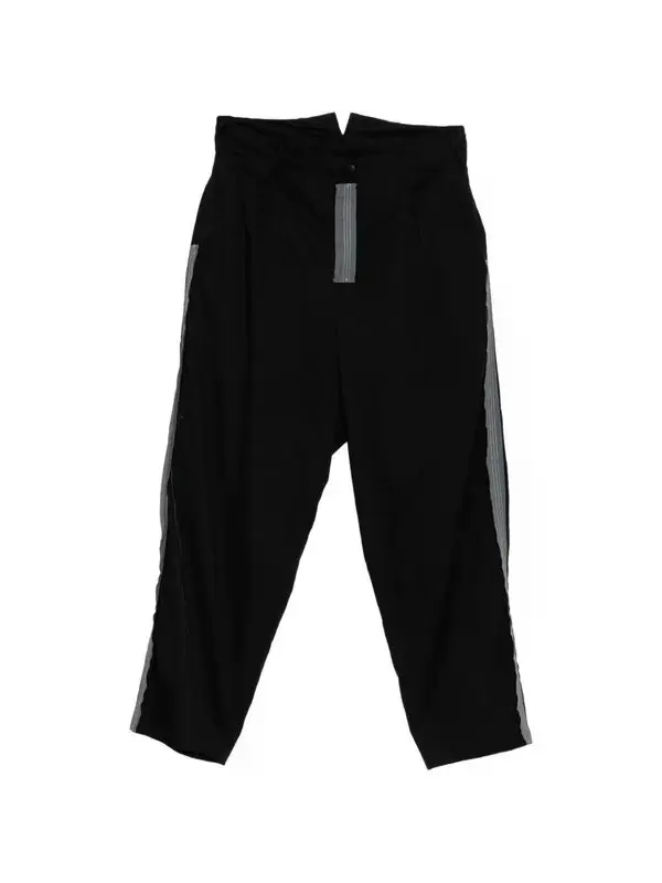 Yohji Yamamoto Broad Embroidered Suspender Trousers - Black