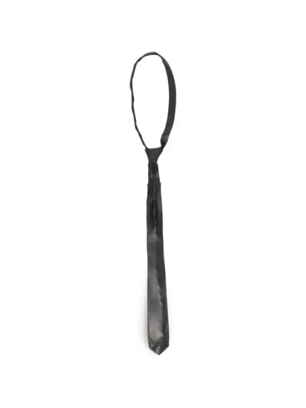 LAYER ZERO Stitched Leather Tie - Black