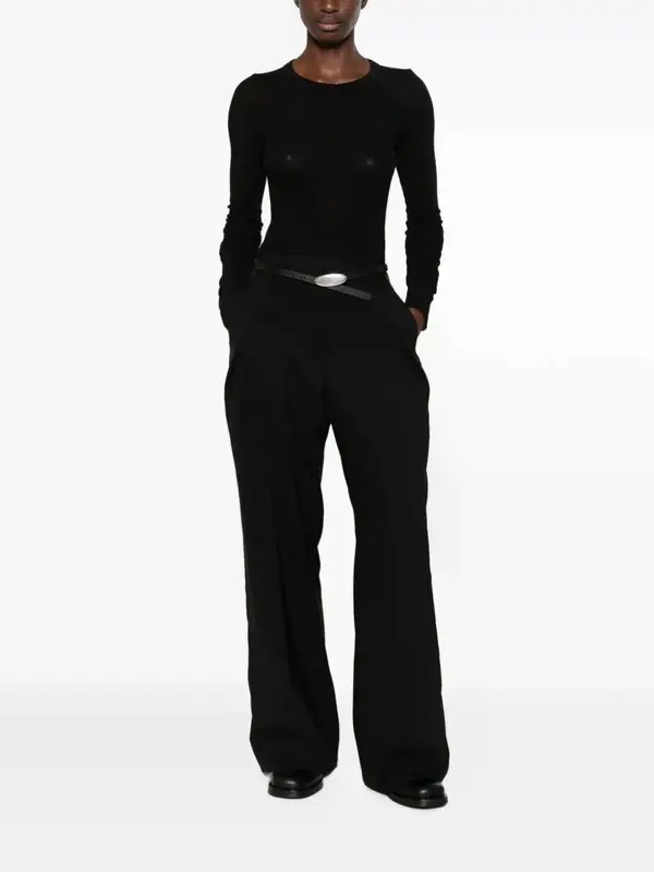 Sacai Tailored Wool Trousers With Satin Trim