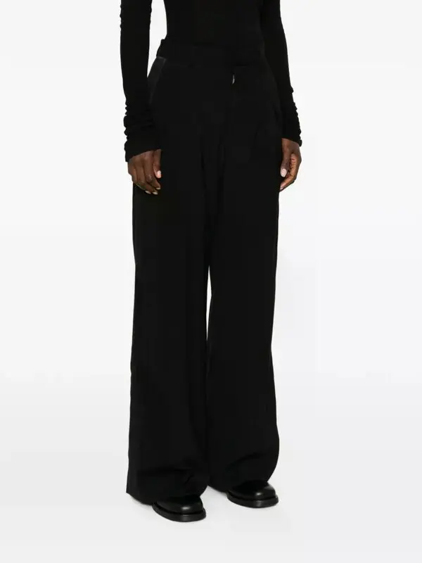 Sacai Tailored Wool Trousers With Satin Trim