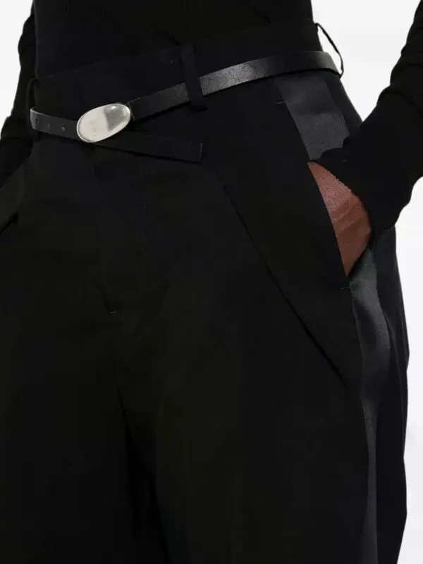 Sacai Tailored Wool Trousers With Satin Trim