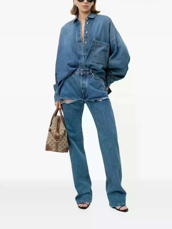 DARKPARK Cut-out Frayed-edge Jeans - Blue