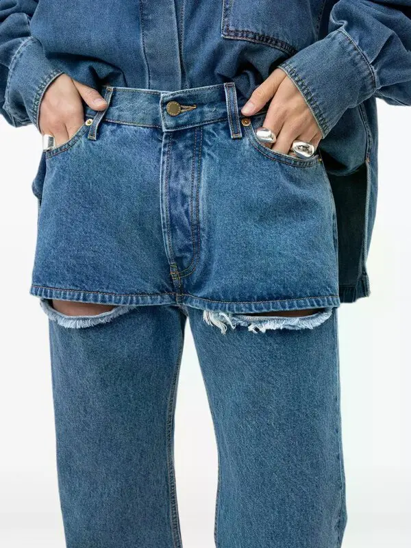 DARKPARK Cut-out Frayed-edge Jeans