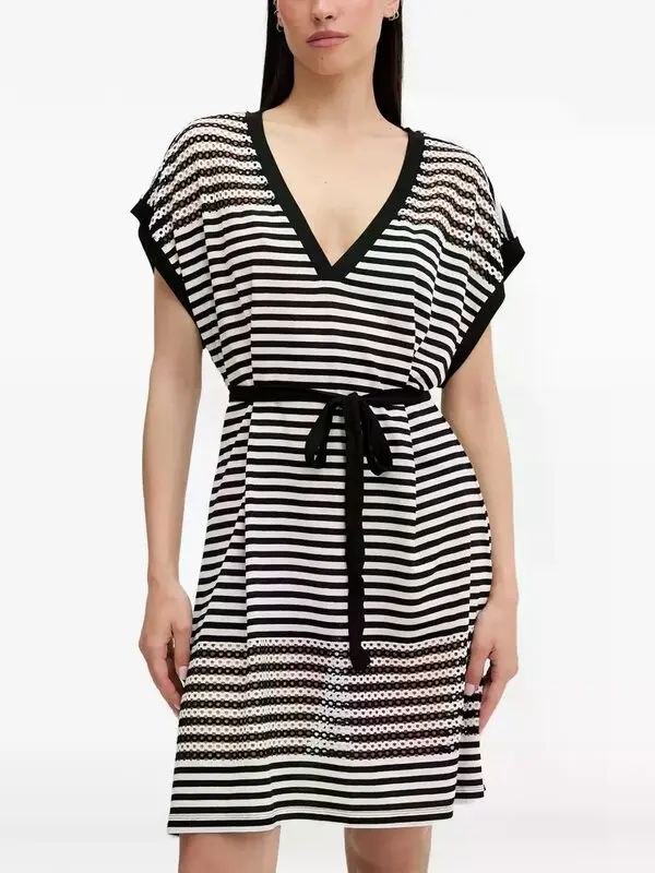 Liu Jo Striped Belted Mini Dress