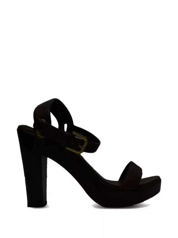 Ralph Lauren Wooden Heel Platform Sandals - Brown