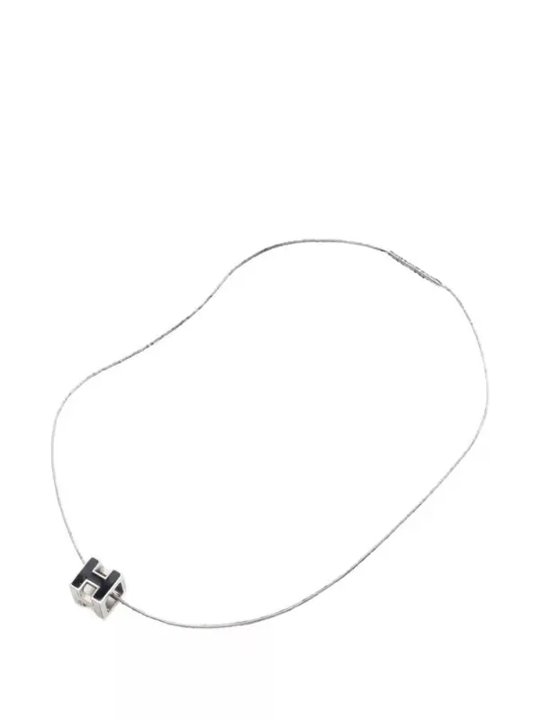 Hermès 2000s Cage D'h Ash Necklace - Silver