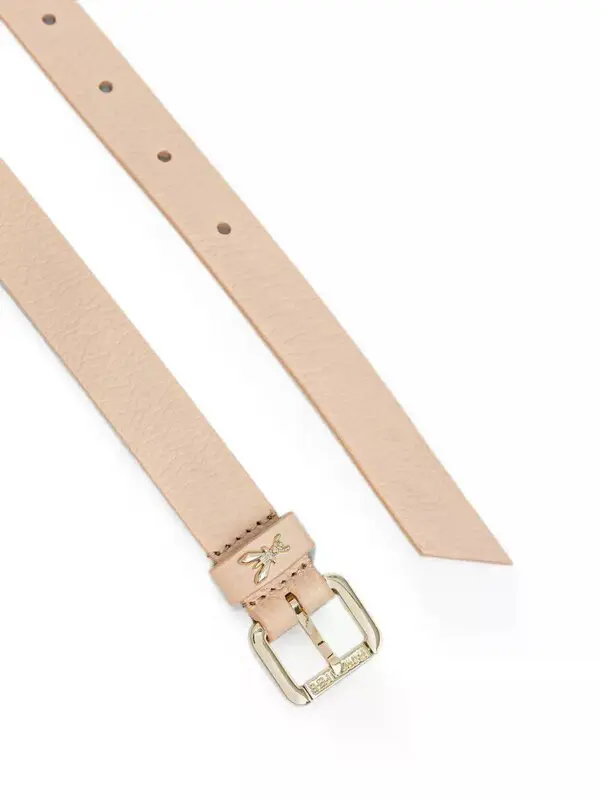 Patrizia Pepe Fly-plaque Pebbled-calf Leather Belt