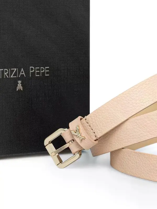 Patrizia Pepe Fly-plaque Pebbled-calf Leather Belt
