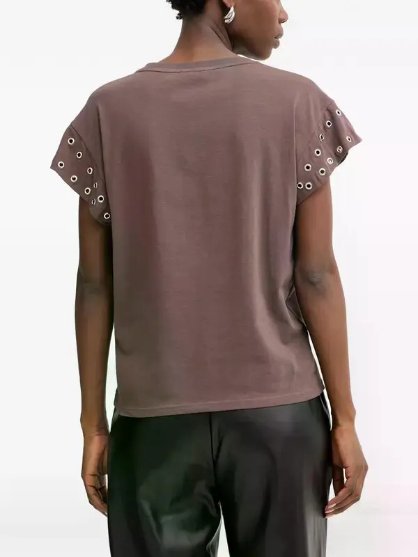 Liu Jo Eyelet-embellished Pleated T-shirt
