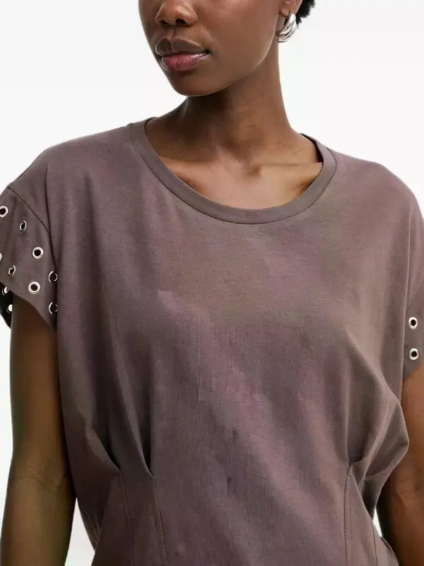 Liu Jo Eyelet-embellished Pleated T-shirt