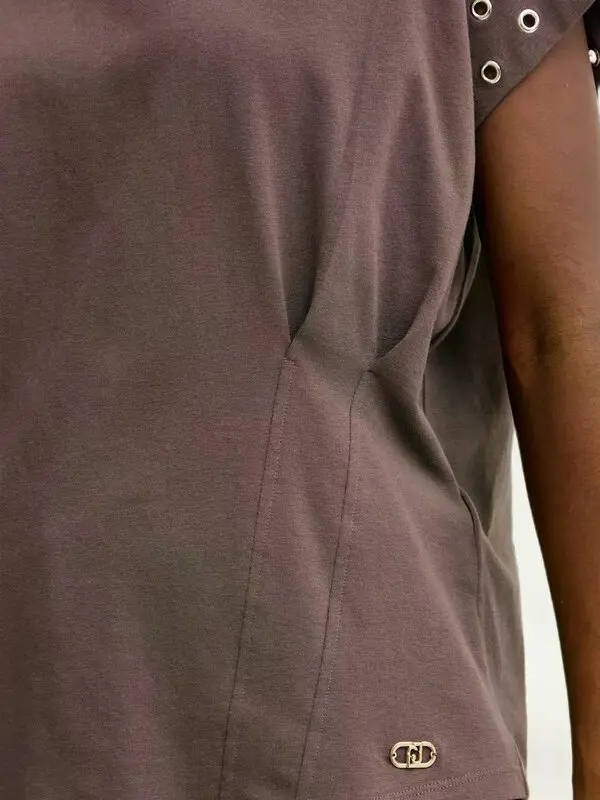 Liu Jo Eyelet-embellished Pleated T-shirt