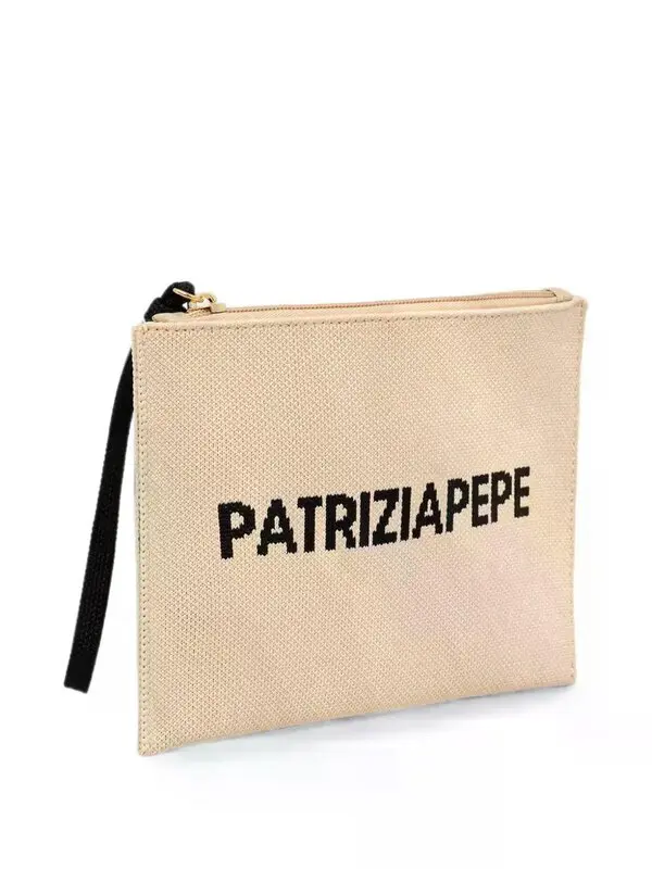 Patrizia Pepe Logo-intarsia Wristlet Make-up Bag