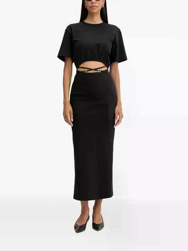 Pinko Cut-out Embellished-detail Midi Dress