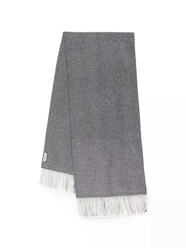 LANVIN Herringbone Fringe-trim Scarf