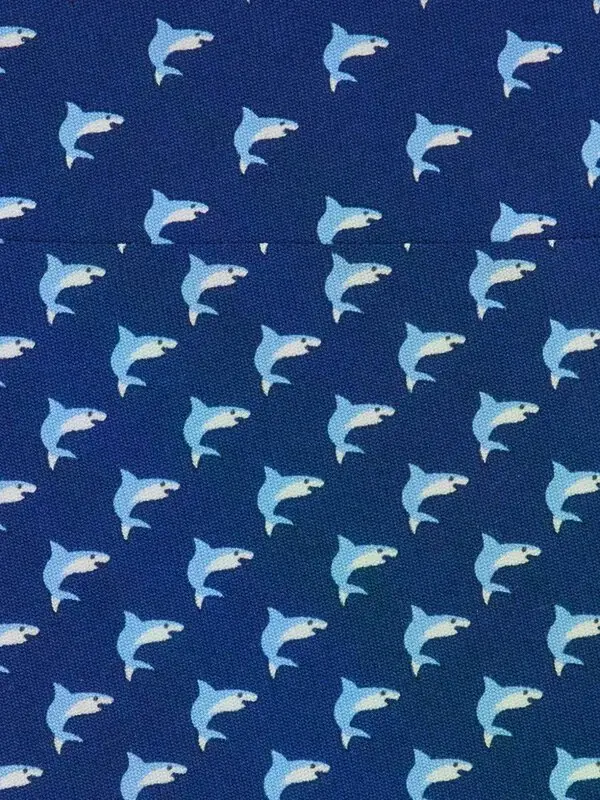FERRAGAMO Shark Print Silk Neck Tie
