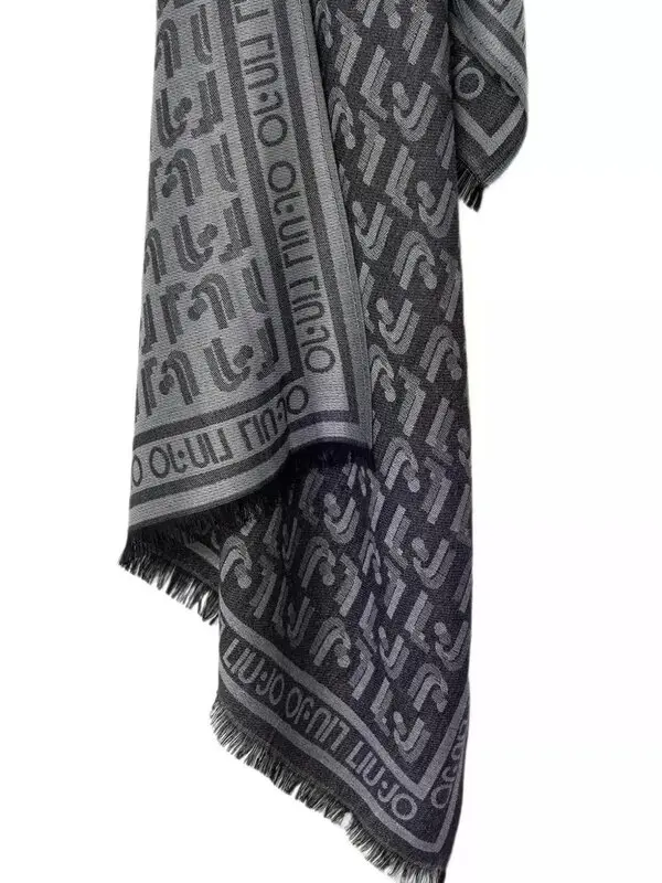 Liu Jo Logo-jacquard Frayed Scarf