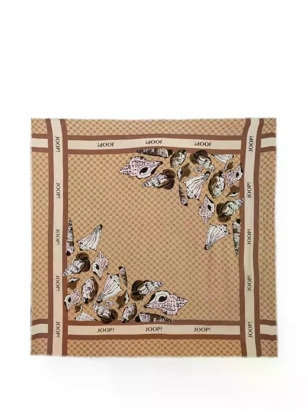 JOOP! Adalia Seashell-print Monogram-pattern Scarf