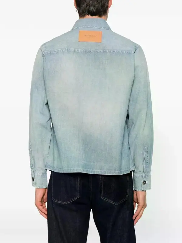 JW Anderson Chambray Logo-patch Chest-pocket Cotton Shirt