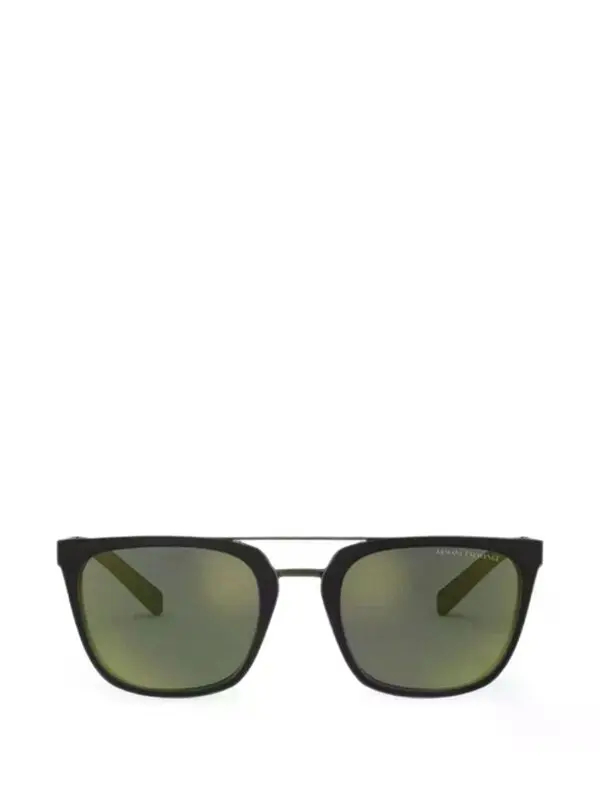 Armani Exchange Square-frame Double-bridge Sunglasses - Black