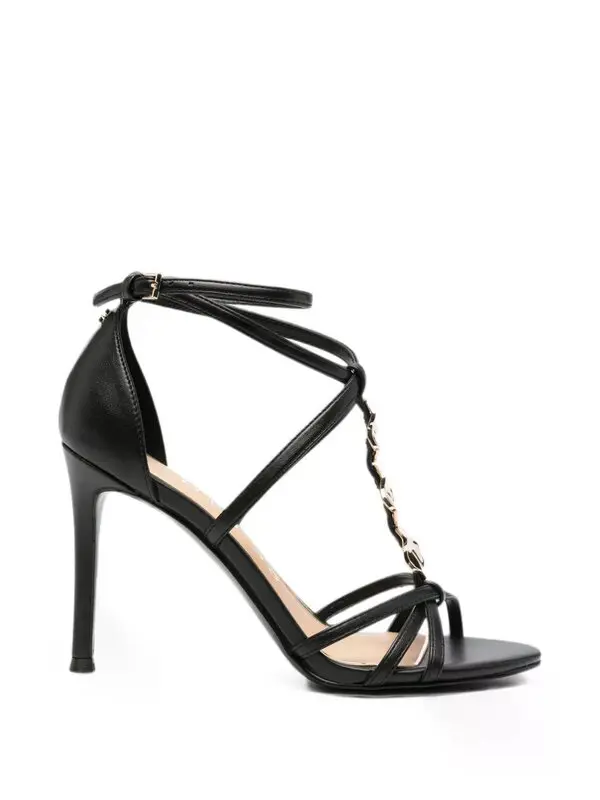 Guess Embellished Leather Sandals - Black