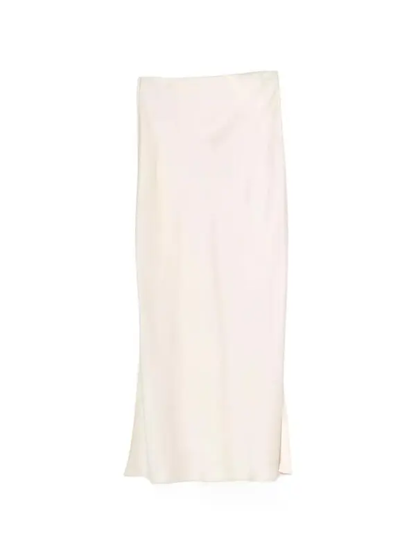 Brunello Cucinelli Satin-finish Side-slit Skirt