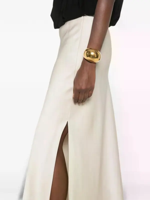 Brunello Cucinelli Satin-finish Side-slit Skirt