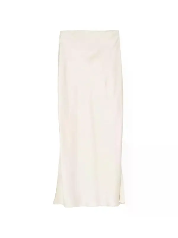 Brunello Cucinelli Satin Finish Side-slit Maxi Skirt