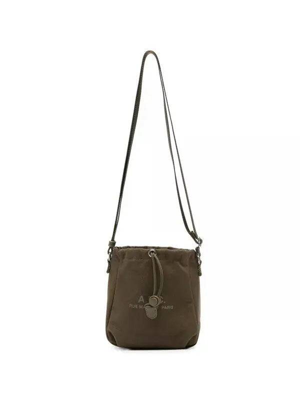 A.p.c. Logo Print Drawstring Messenger Bag - Green