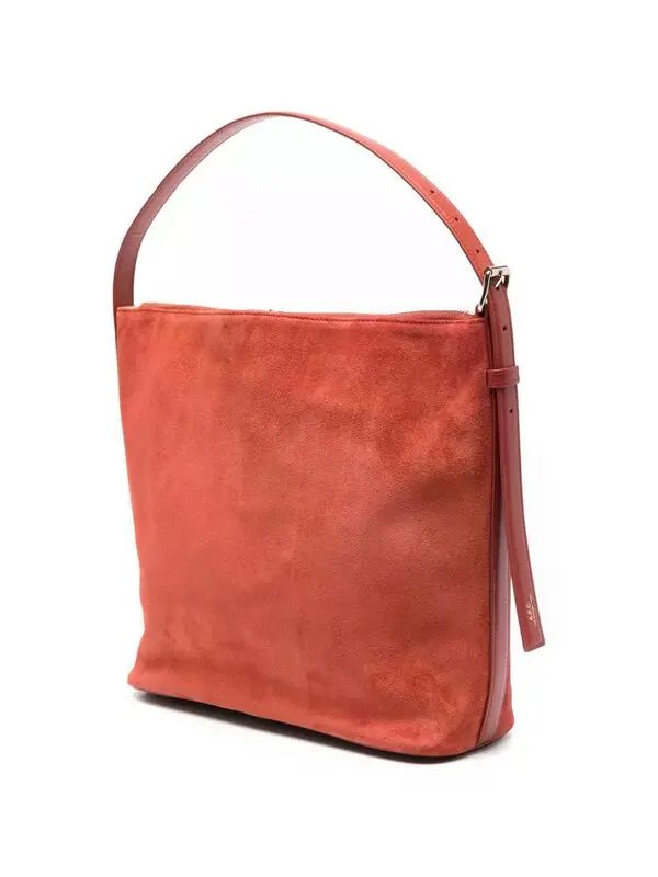 A.p.c. Vera Suede Shoulder Bag - Orange