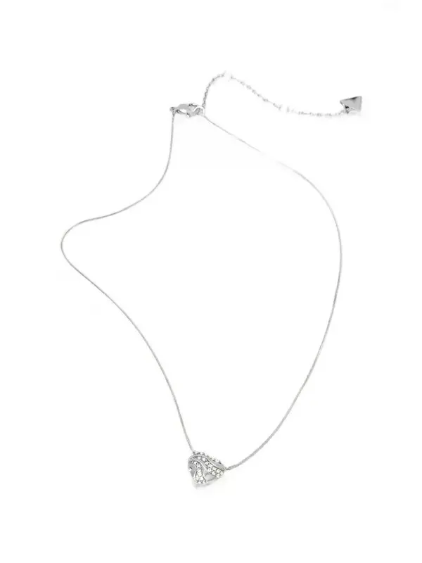 Guess Embellished Pendant Necklace - Silver