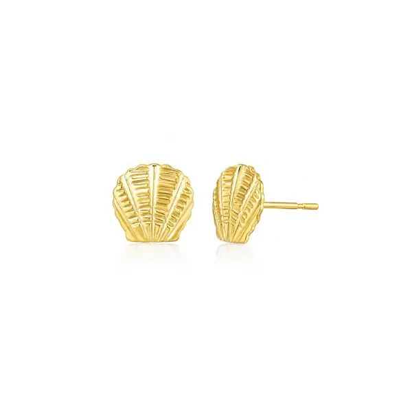 GOLD & HONEY Seashell Stud Earrings