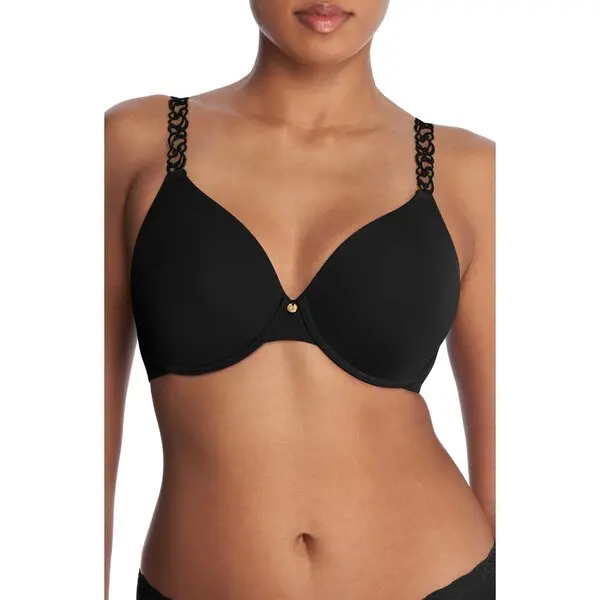 Natori Pure Luxe Underwire T-shirt Bra - Black/buff