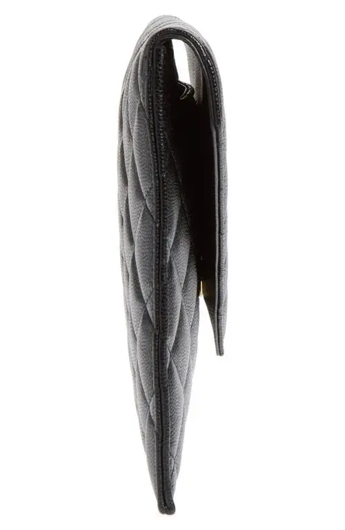 Saint Laurent Diamond Quilted Grain De Poudre Leather Envelope Pouch