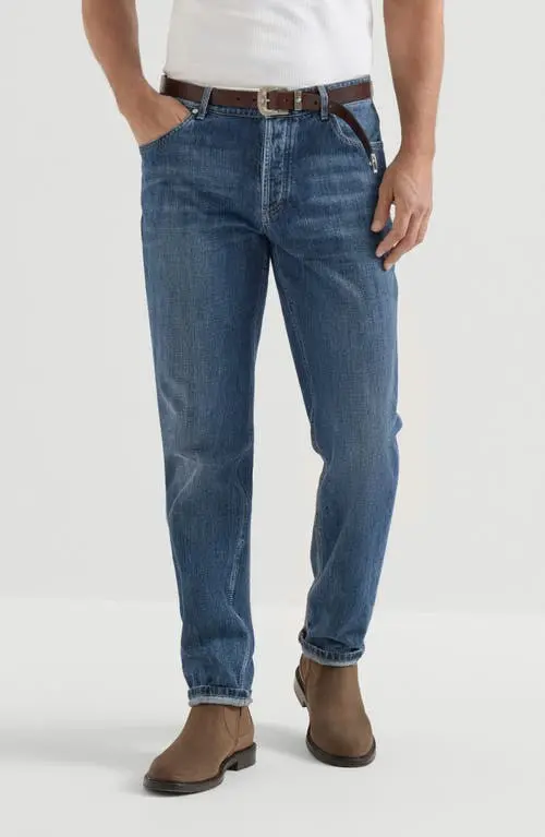 Brunello Cucinelli Lightweight Denim Traditional Fit Five-pocket Trousers - Medium Denim