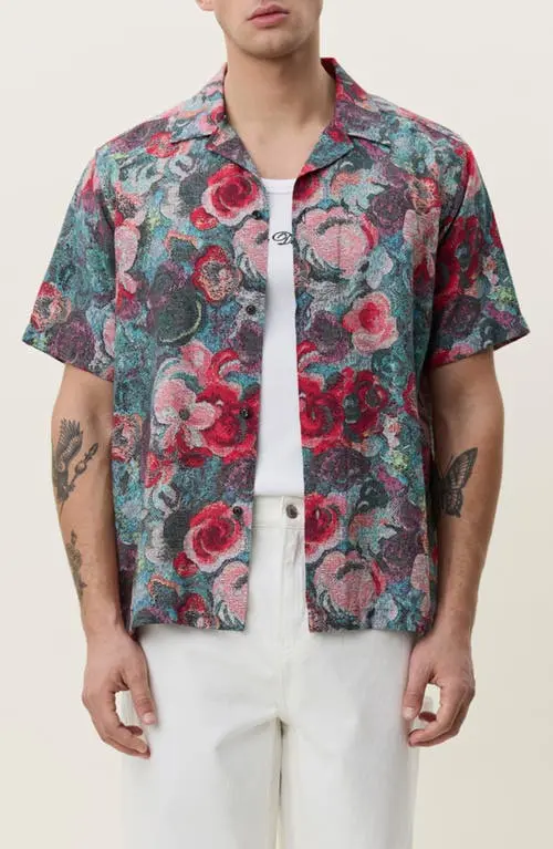 LES DEUX Bouquet Floral Jacquard Camp Shirt