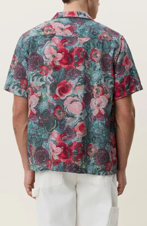 LES DEUX Bouquet Floral Jacquard Camp Shirt