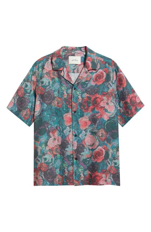 LES DEUX Bouquet Floral Jacquard Camp Shirt