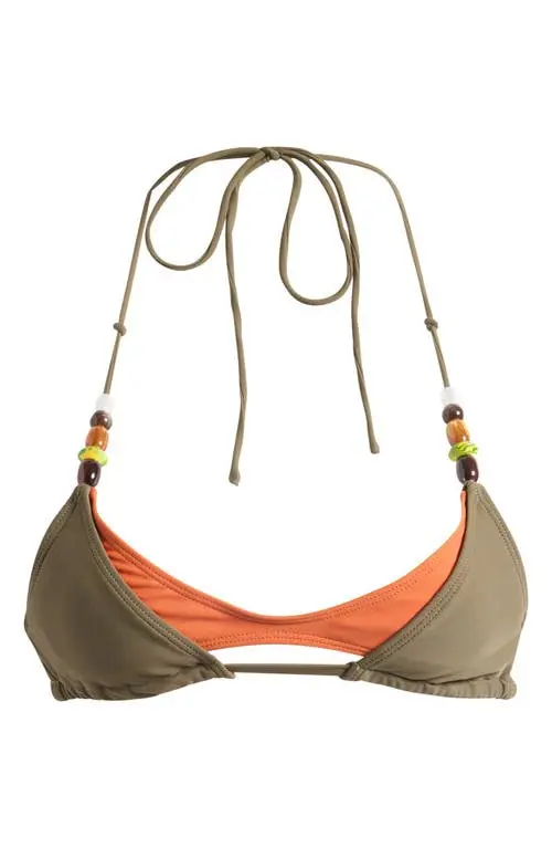 JADED LONDON Beaded Layered Triangle Bikini Top