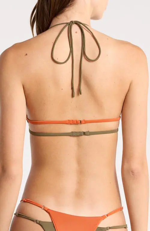 JADED LONDON Beaded Layered Triangle Bikini Top