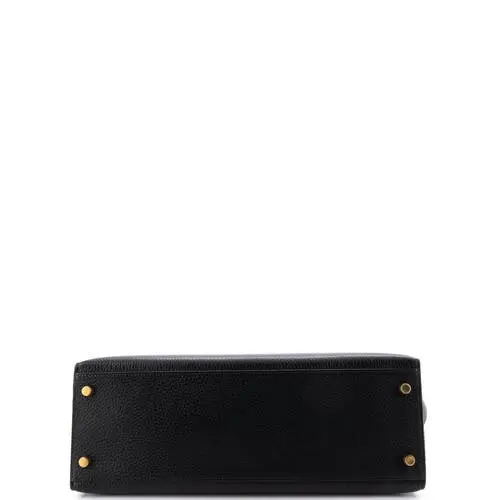 Hermès Kelly Handbag Black Ardennes With Gold Hardware 32