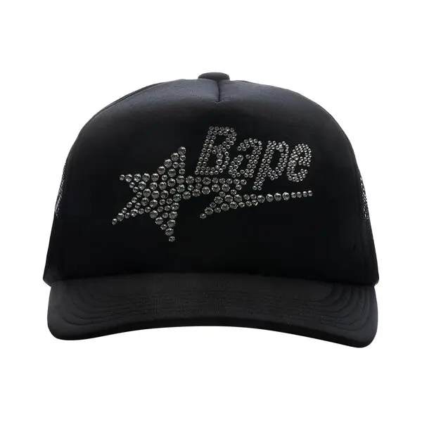 A BATHING APE Crystal Stone Sta Logo Trucker Cap